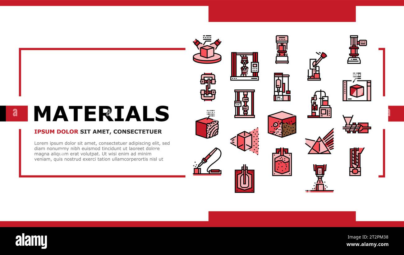 material construction engineer landing header vector Stock Vector Image ...