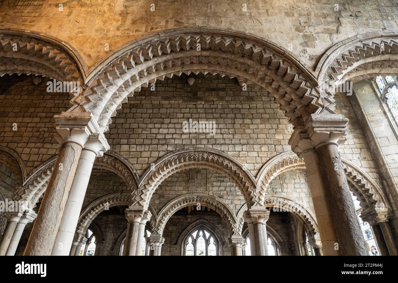 arch designs in the Galilee Chapel, Durham Cathedral, Durham, UK Stock ...