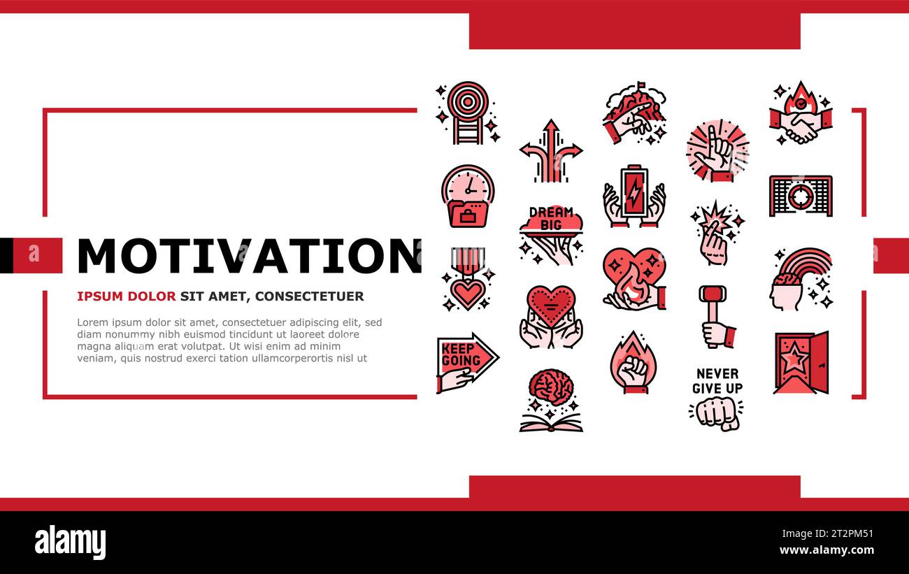 motivation succes challenge landing header vector Stock Vector Image ...
