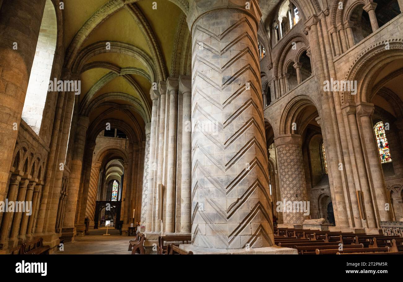 interior pillars, Durham Cathedral, Durham, UK Stock Photo - Alamy