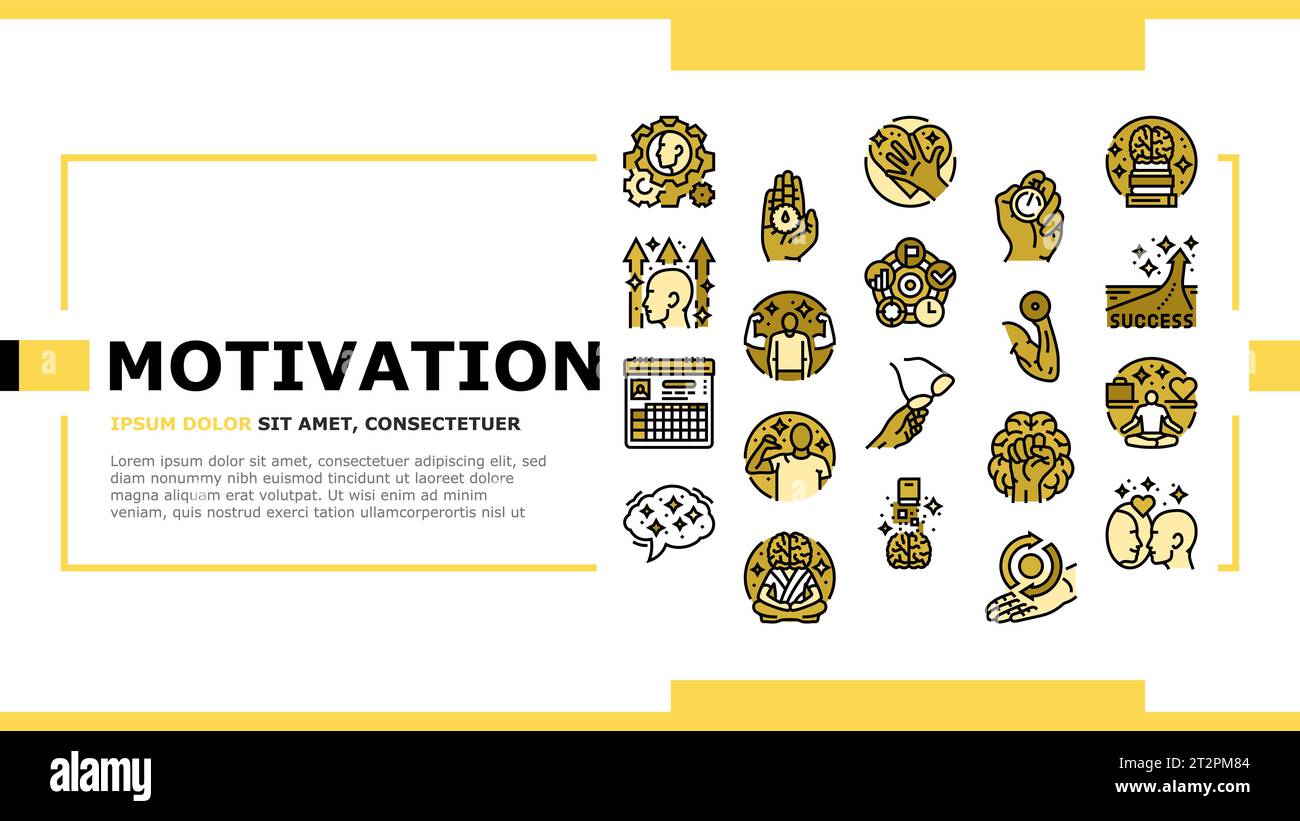 motivation human success landing header vector Stock Vector Image & Art - Alamy