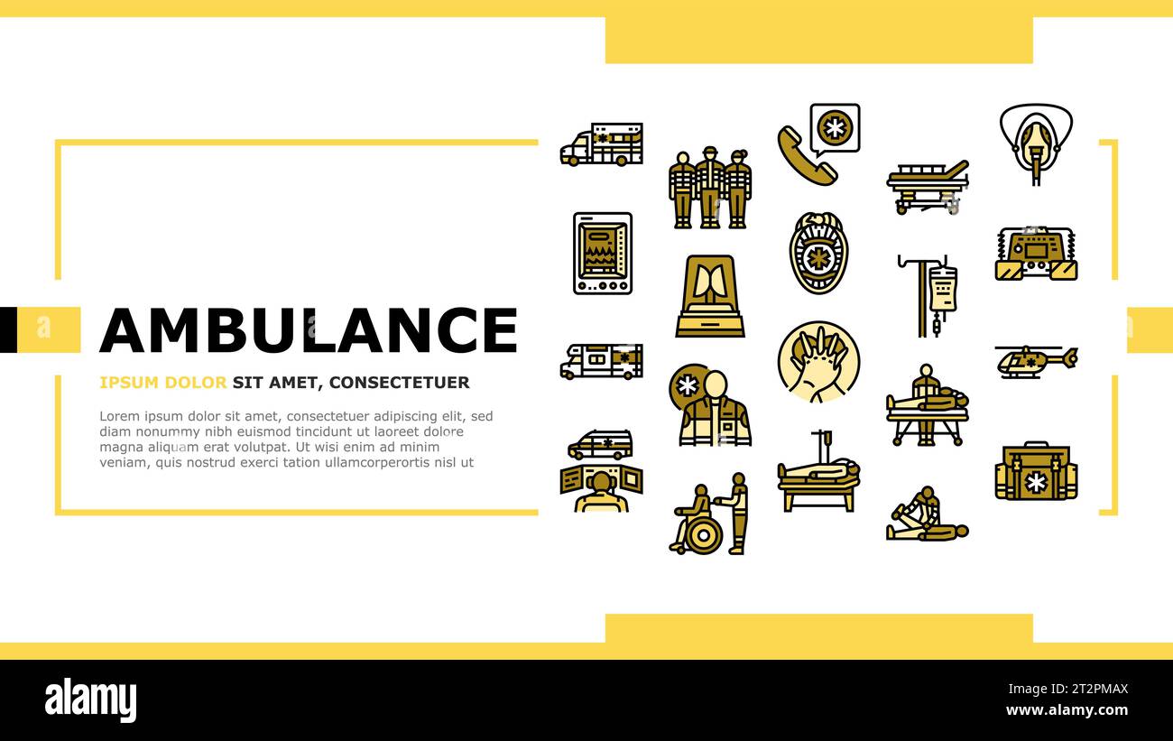 ambulance doctor hospital landing header vector Stock Vector Image & Art - Alamy