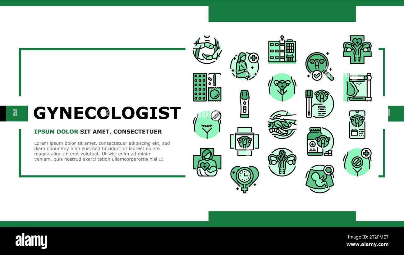 gynecologist doctor woman patient landing header vector Stock Vector Image & Art - Alamy