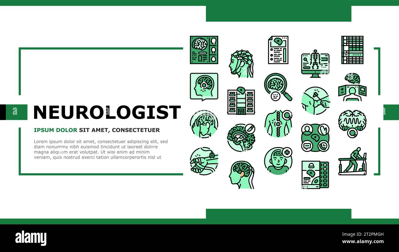 brain neurologist doctor landing header vector Stock Vector Image & Art - Alamy