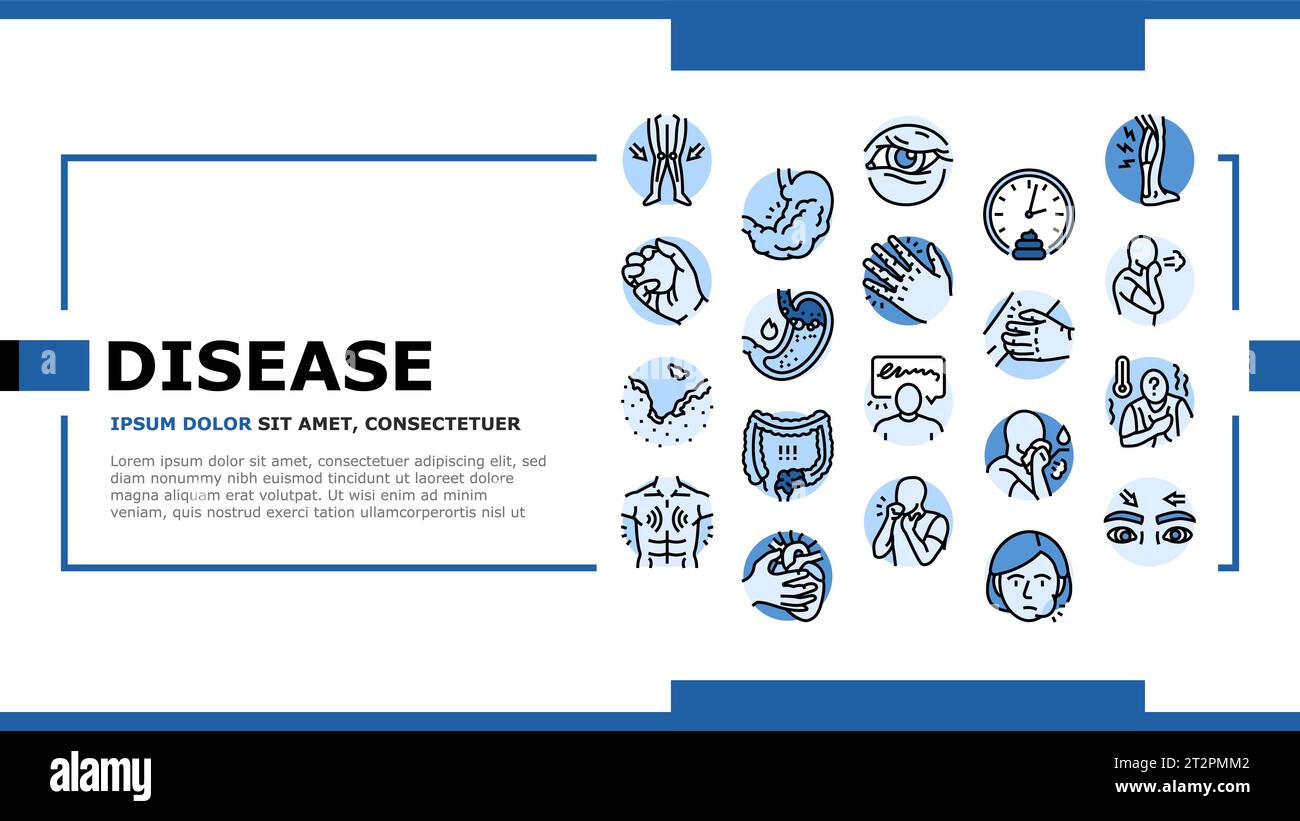 disease symptom health landing header vector Stock Vector Image & Art ...