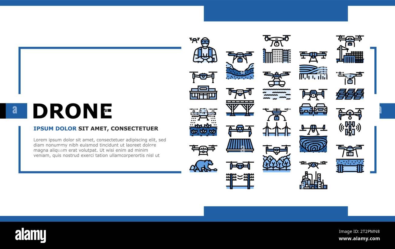 drone commercial use landing header vector Stock Vector Image & Art - Alamy