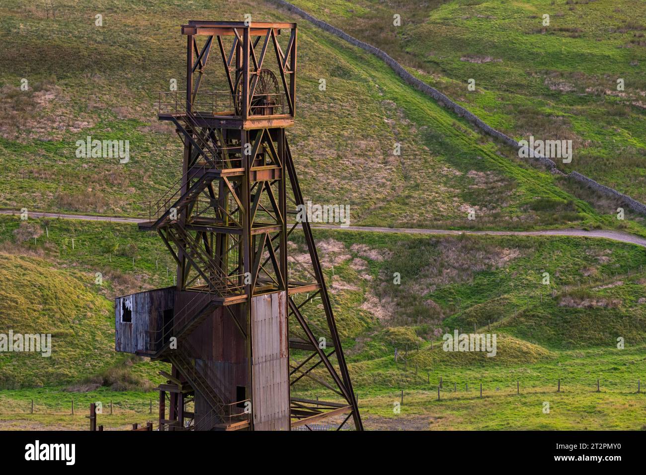 abandoned mining tower (Groverake Mine) in the North Pennines Area of ...