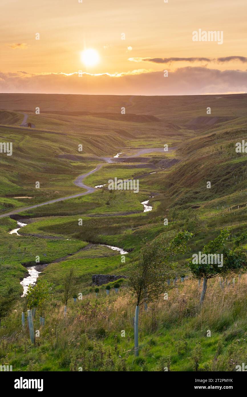looking out over an abandoned mine (Groverake Mine) in the North ...