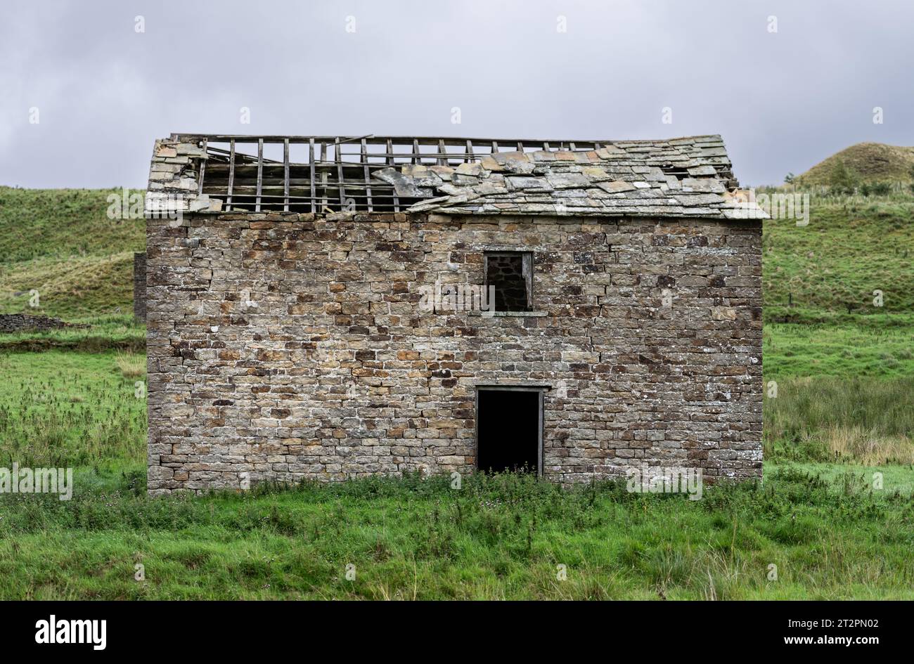 ruined building at Groverake Mine, in the North Pennines Area of ...