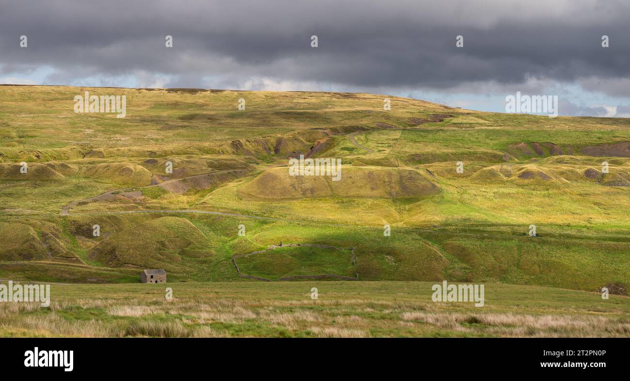 ruined buildings at Groverake Mine, in the North Pennines Area of ...