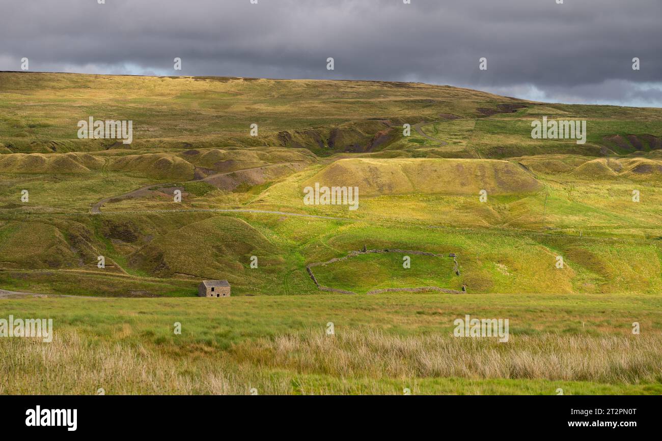 ruined buildings at Groverake Mine, in the North Pennines Area of ...