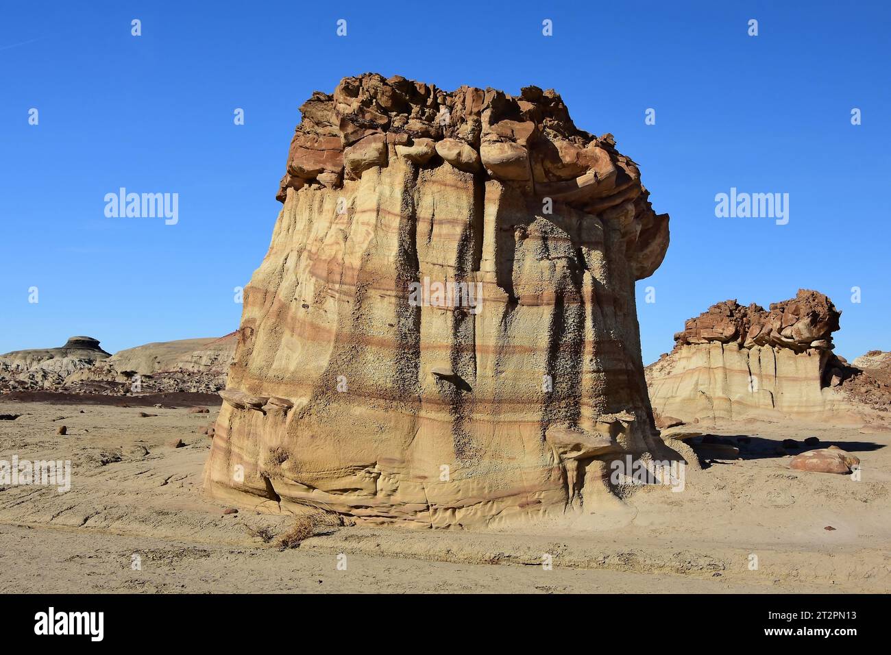 eroded hoodoo rock formations on a sunny winter day in the alamo wash ...