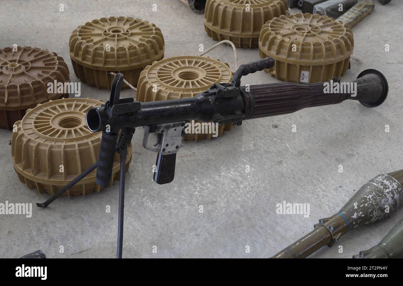An RPG launcher and ammunition that Hamas and Palestinian militants ...