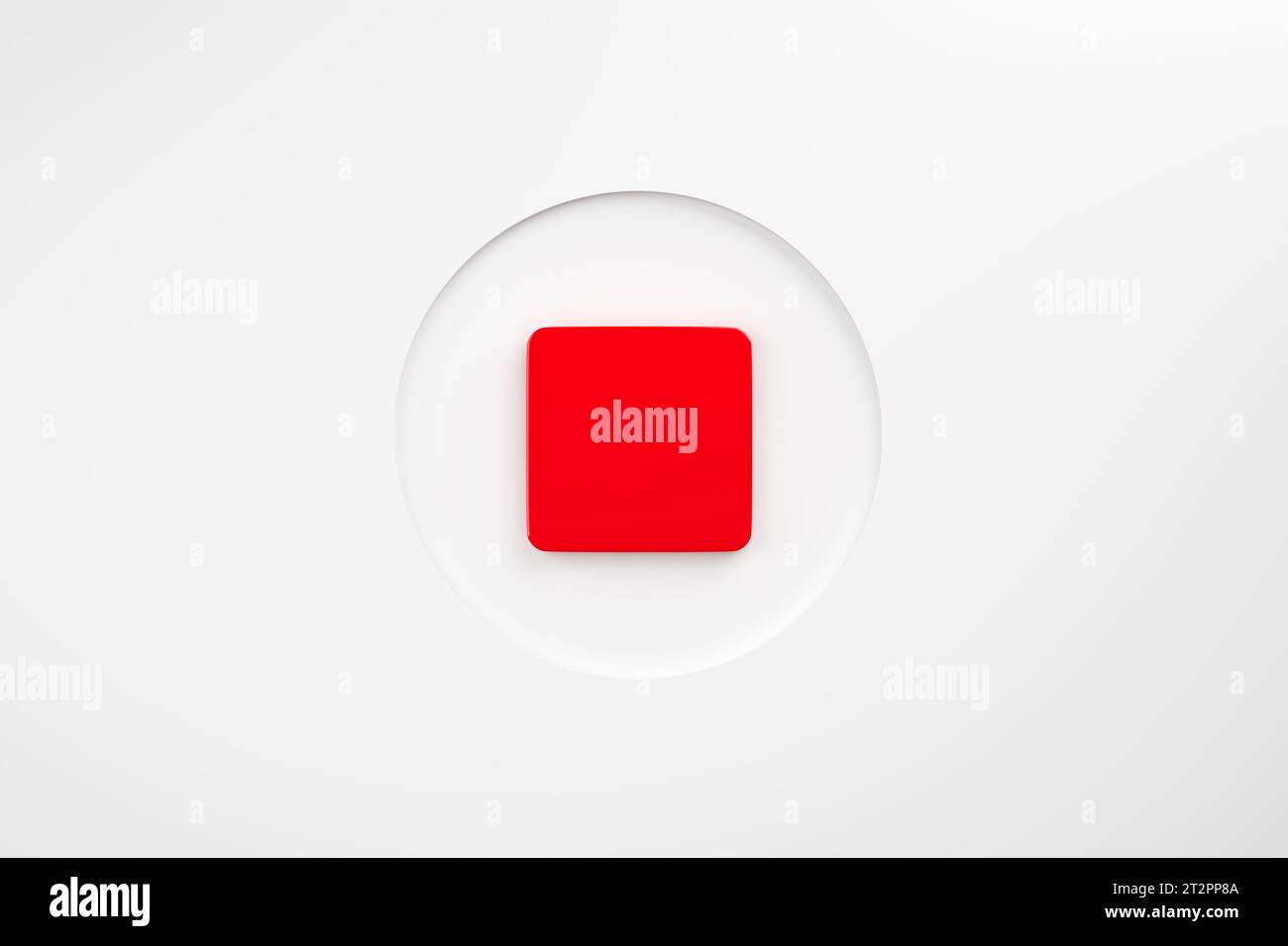 Audio or video stop button on white background. 3D render Stock Photo ...
