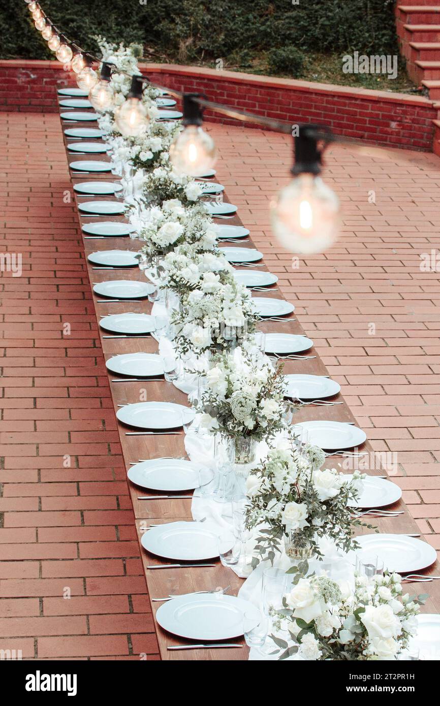 Rustic wedding table Stock Photo - Alamy