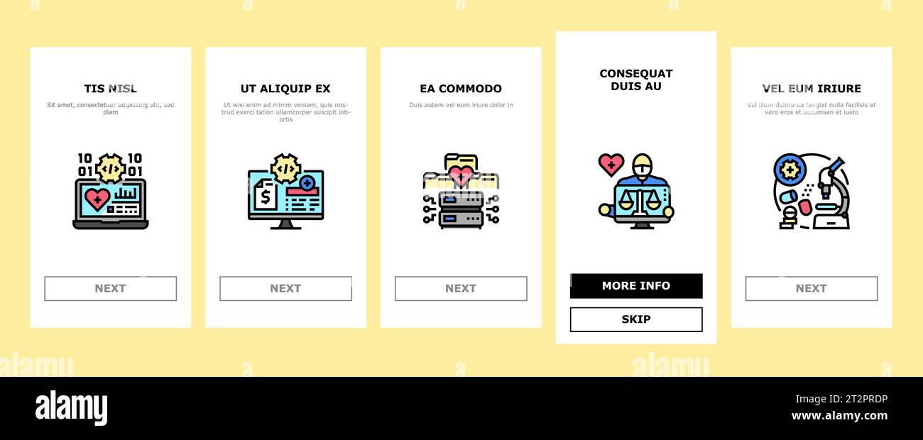 biomedical medical science onboarding icons set vector Stock Vector Image & Art - Alamy