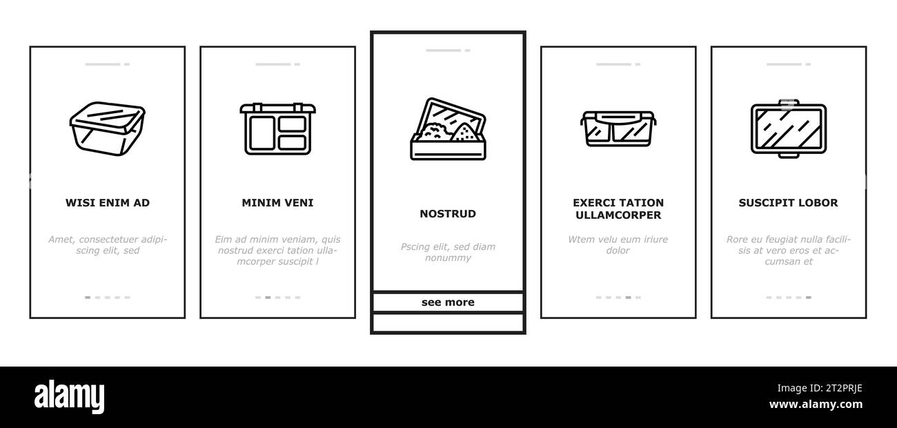 Lunchbox set box food Black and White Stock Photos & Images - Alamy