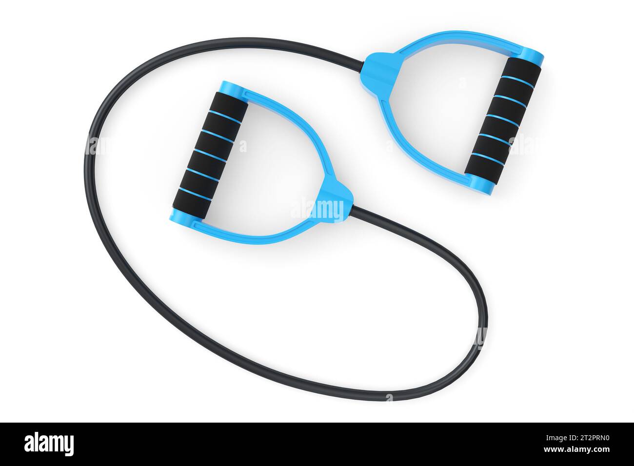 Hand expander or resistance band with rubber handle isolated on white ...