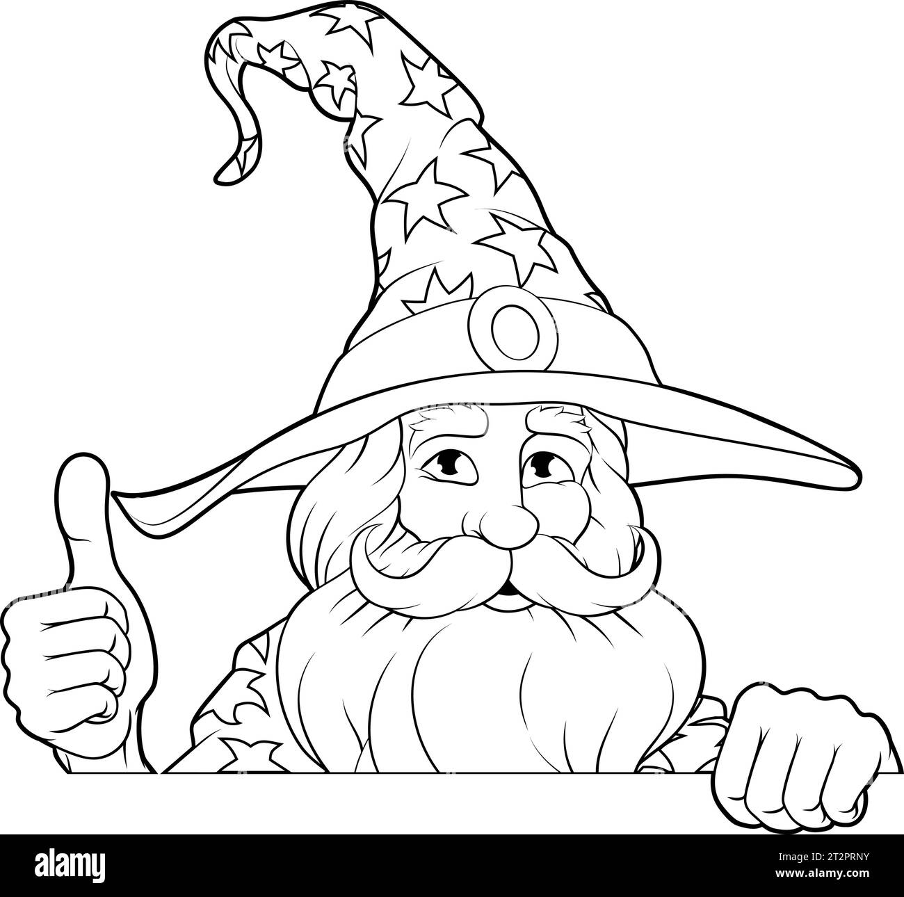 Wizard Merlin Cartoon Beard Magician Man Character Stock Vector Image ...