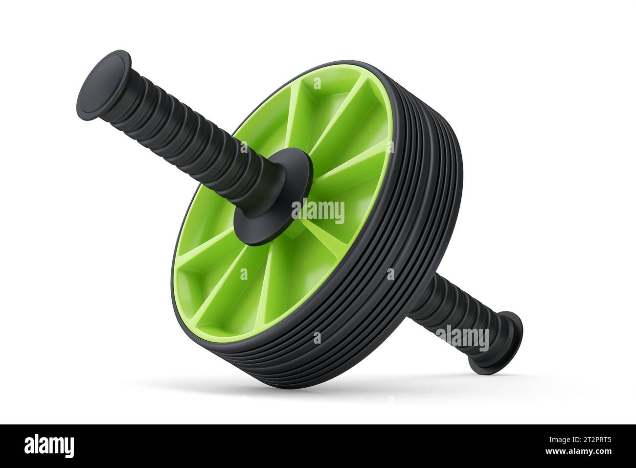 AB roller for abdominal muscles isolated on white background. 3d ...