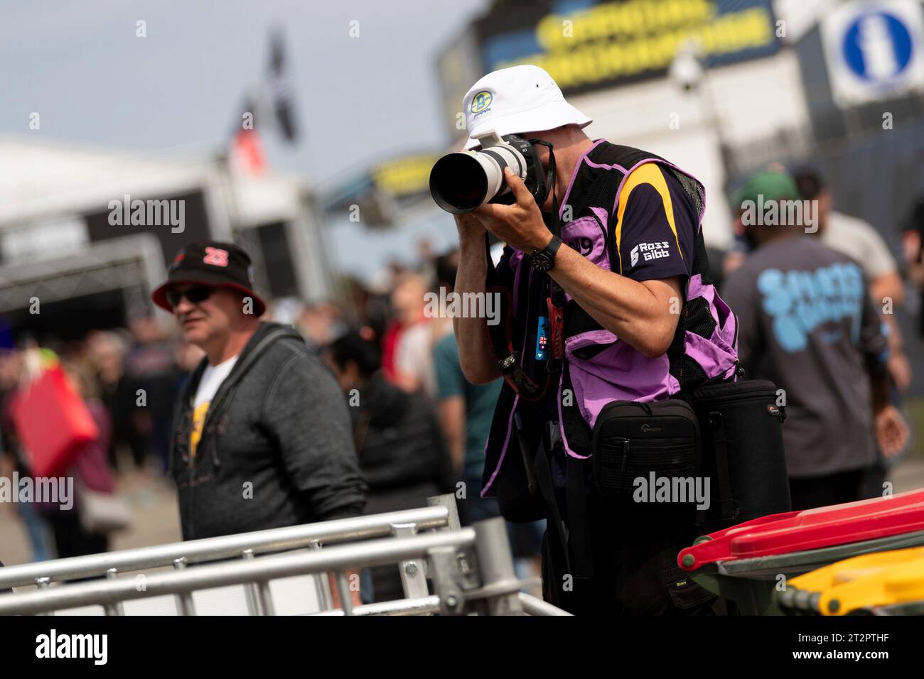 MELBOURNE, AUSTRALIA - OCTOBER 21: A MotoGP photographer is seen ...