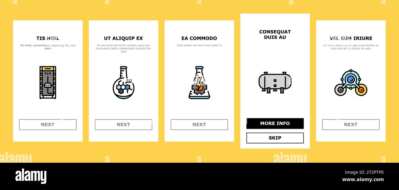 chemical engineer research onboarding icons set vector Stock Vector ...