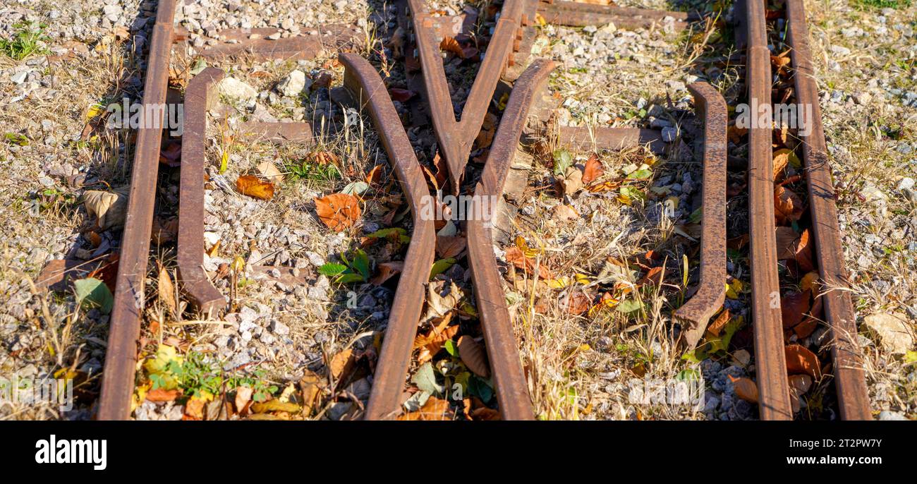 Railway made of robust steel for long-lasting loads on the rails and ...