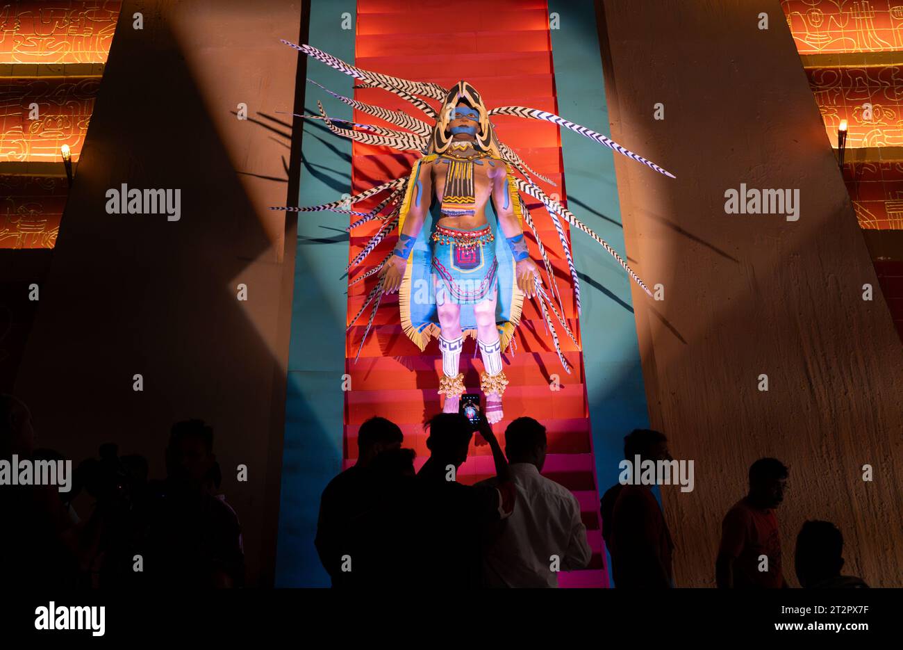 A Maya civilisation themed temporary place of worship stands on the ...