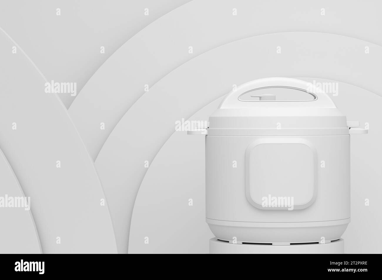 Abstract scene or podium with multi cooker on monochrome background. 3d ...