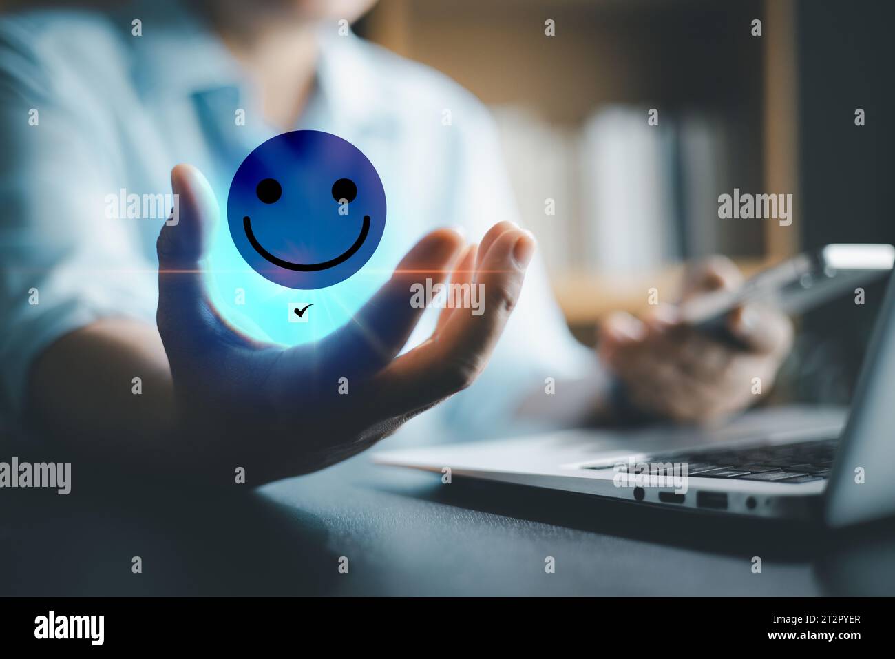 Customer service and Satisfaction concept, Business person are touching ...