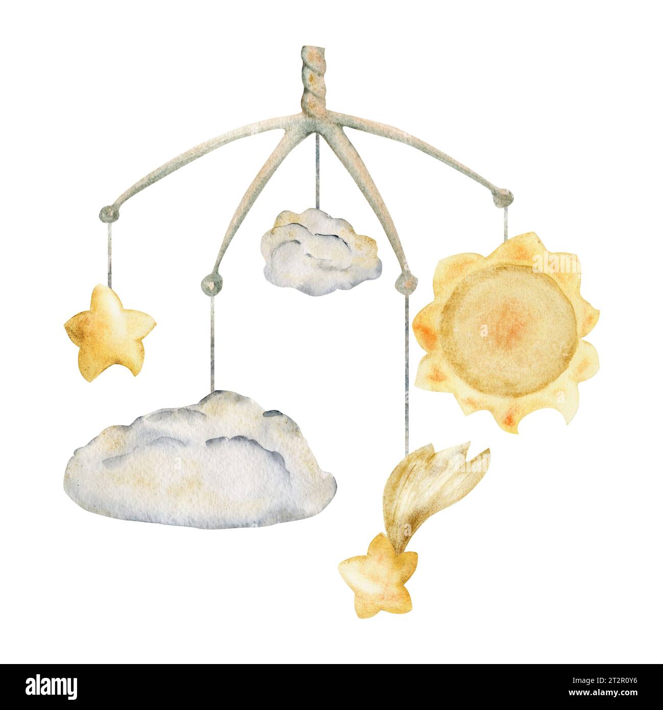 Watercolor hand drawn illustration, mobile design, magical cosmos ...