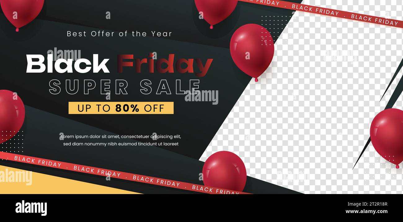 realistic black friday banner design vector illustration Stock Vector ...