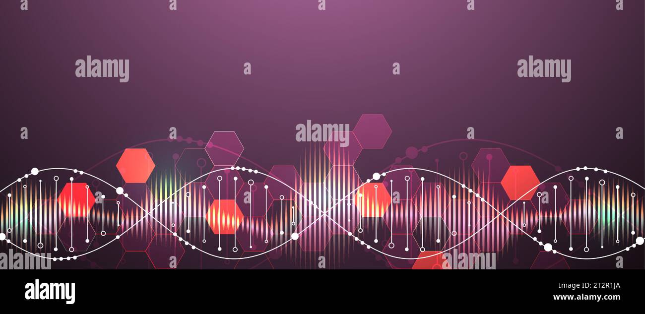 Science template, wallpaper or banner with a DNA molecules. Vector ...