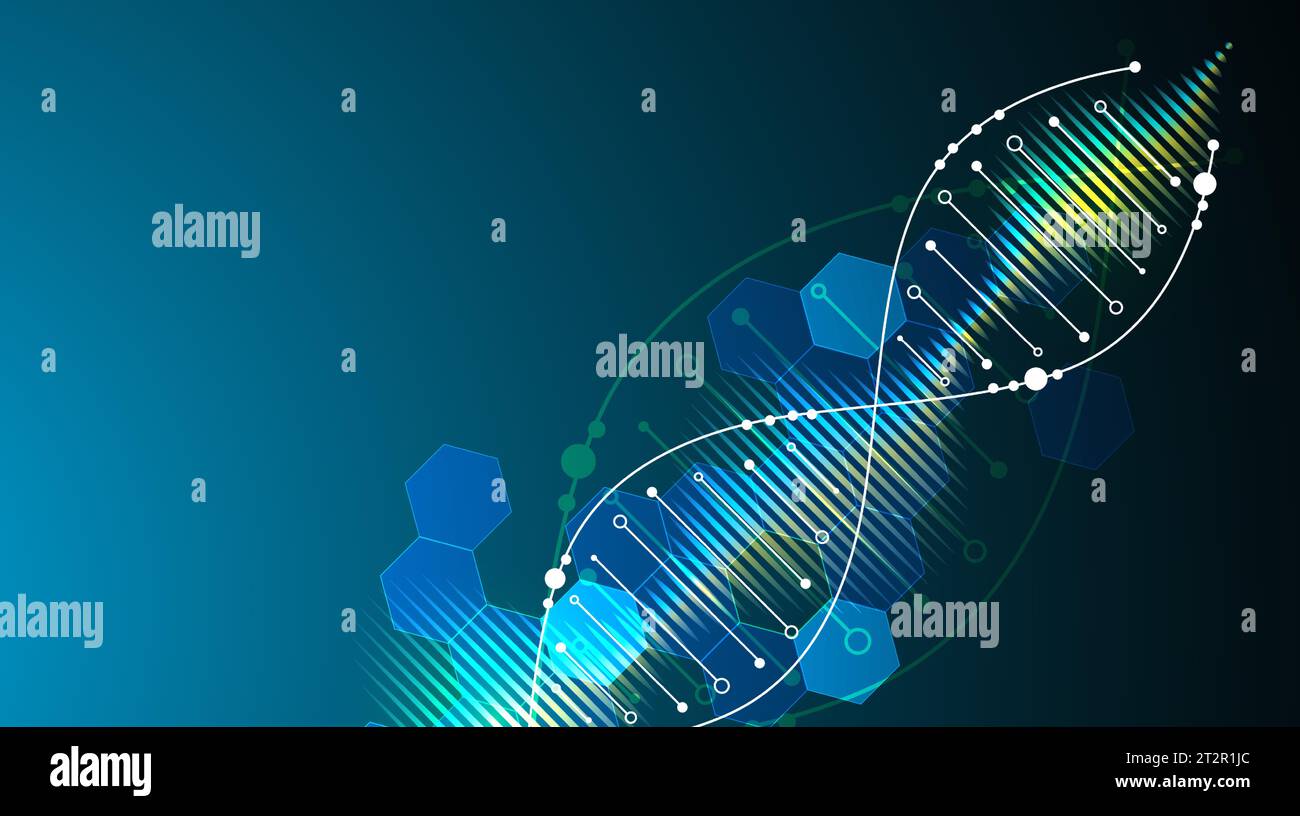 Science template, wallpaper or banner with a DNA molecules. Vector ...