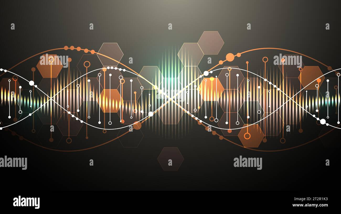 Science template, wallpaper or banner with a DNA molecules. Vector ...