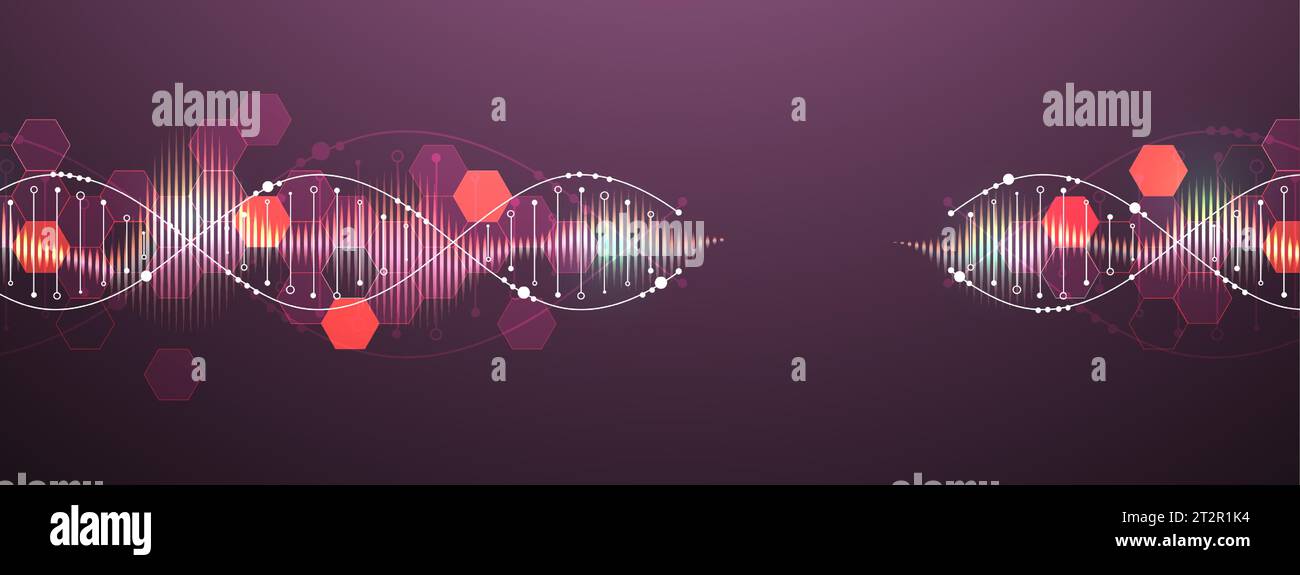 Science template, wallpaper or banner with a DNA molecules. Vector ...