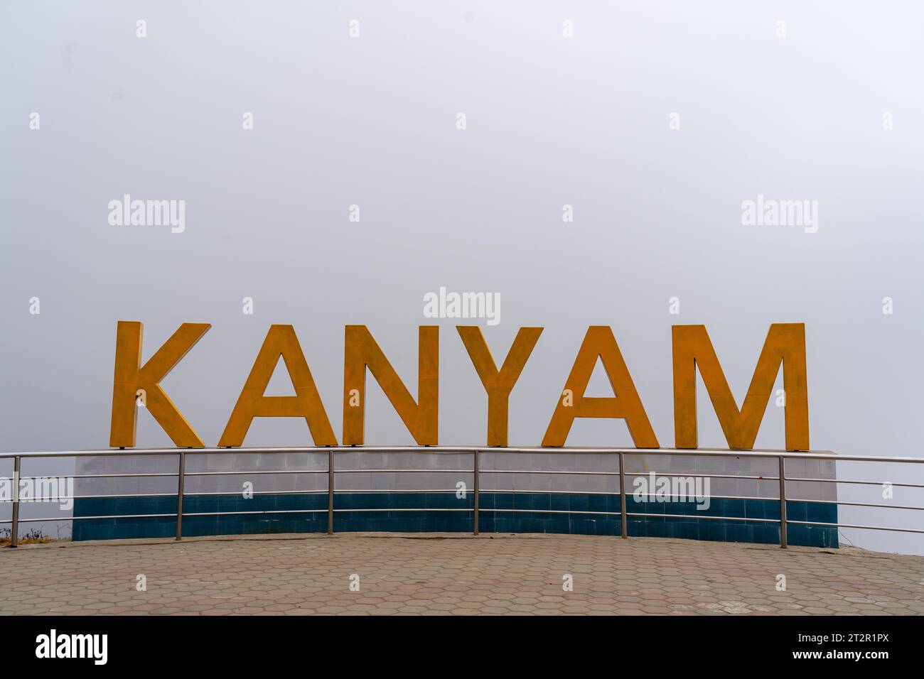 The Kanyam Sign in Ilam on a foggy day Stock Photo - Alamy