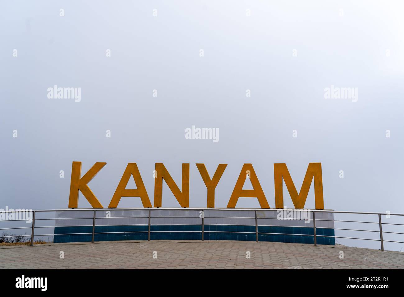 The Kanyam Sign in Ilam on a foggy day Stock Photo - Alamy