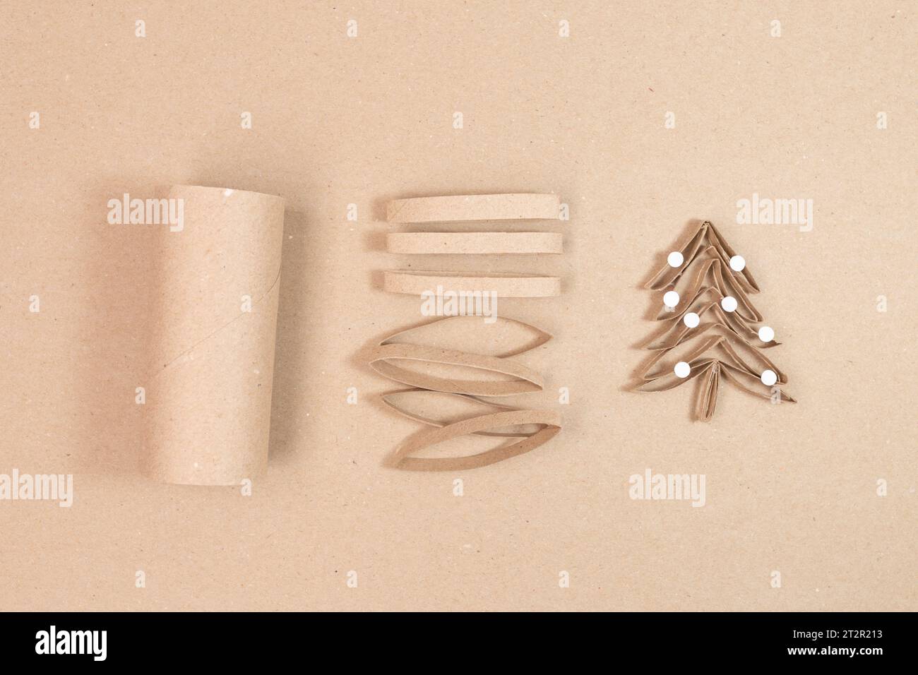paper Christmas tree craft, recycled concept Stock Photo - Alamy