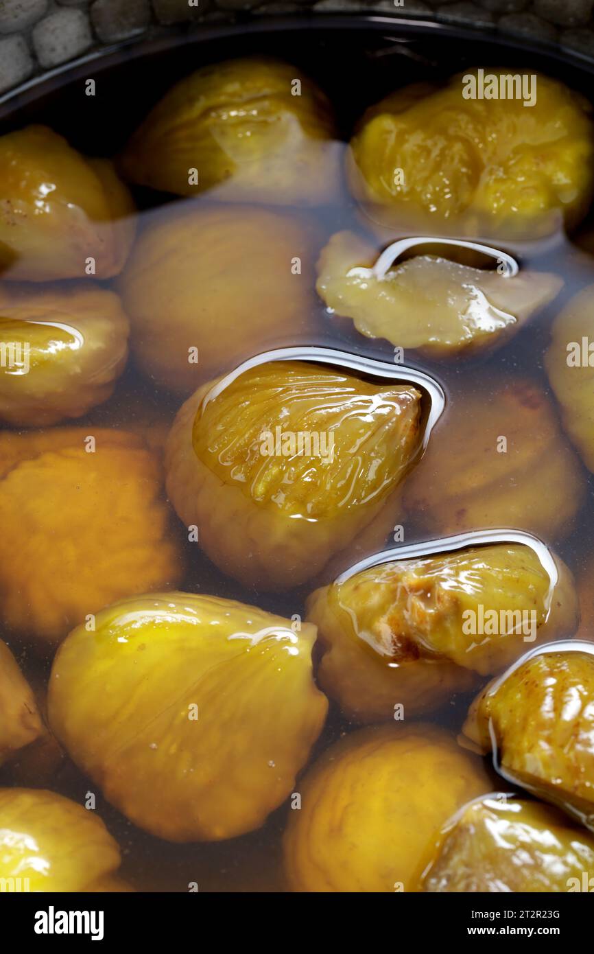Making Candied chestnuts. Japanese cuisine Stock Photo - Alamy