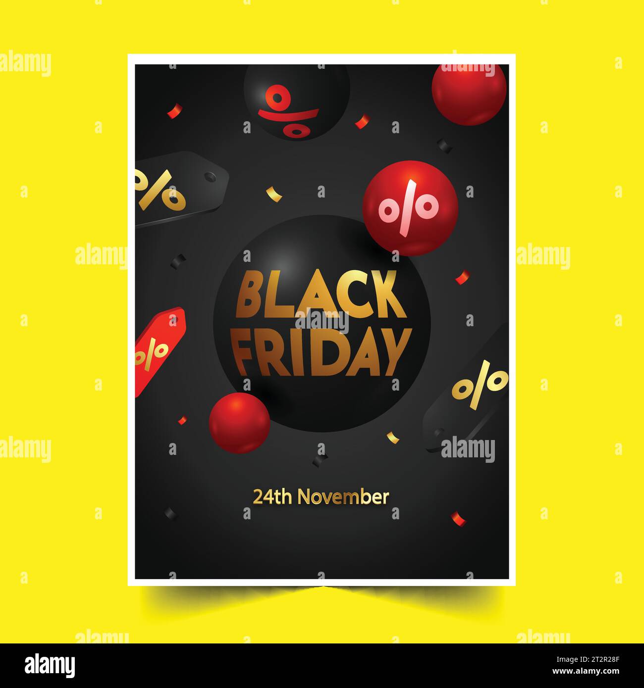 realistic black friday poster set design vector illustration Stock ...