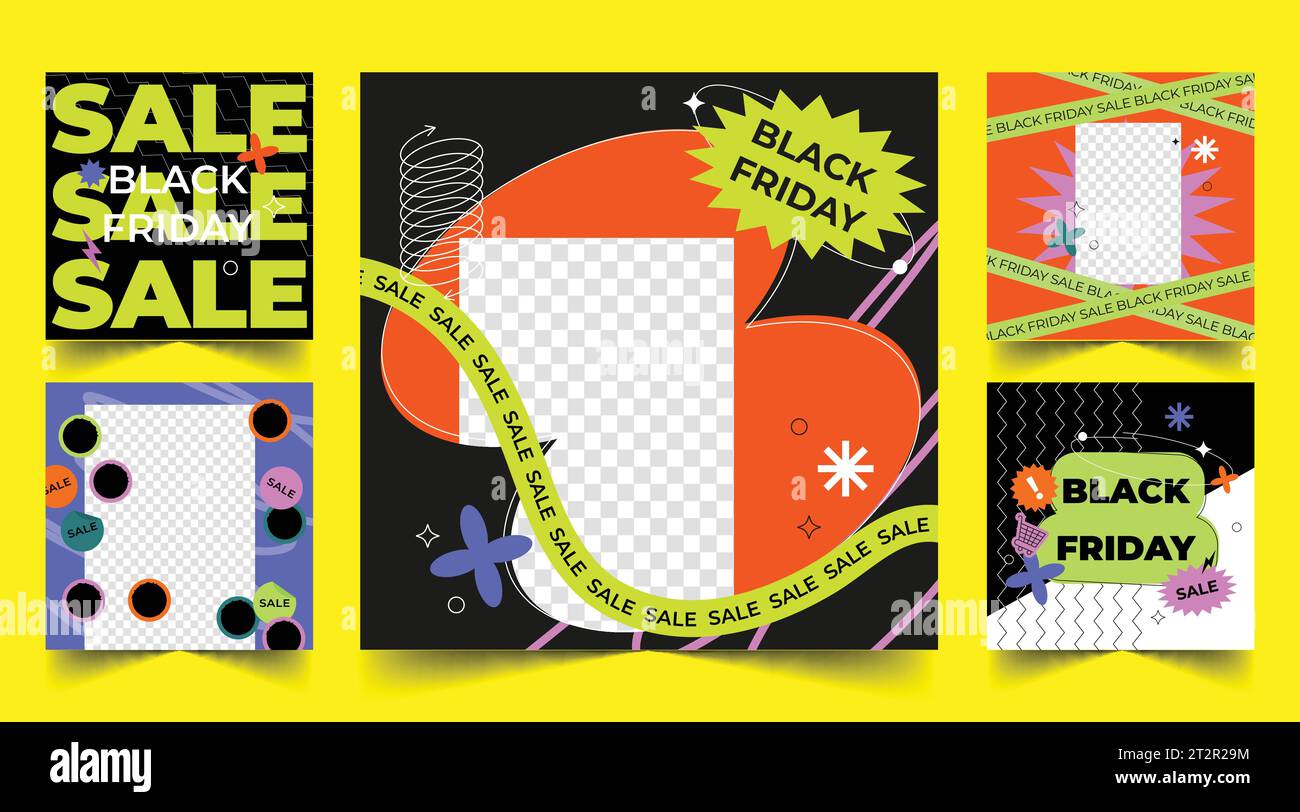 flat black friday banners set design vector illustration Stock Vector ...