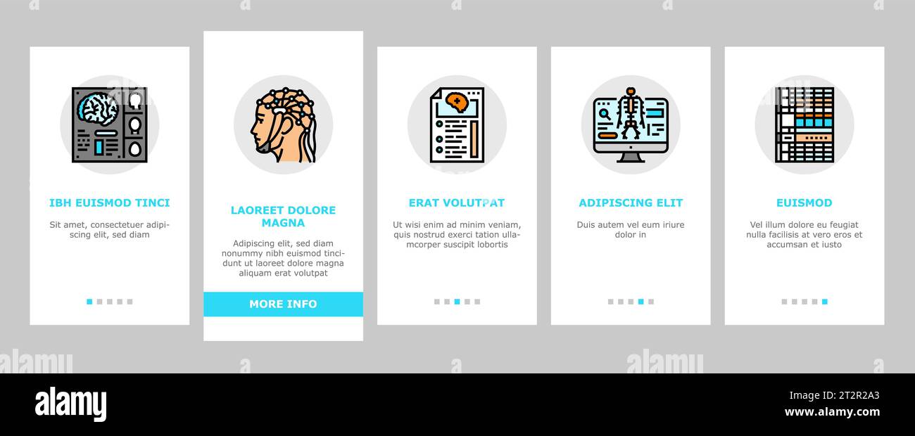 brain neurologist doctor onboarding icons set vector Stock Vector Image ...