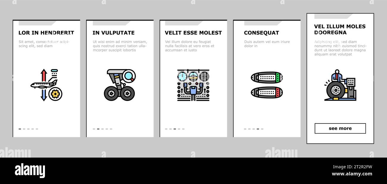Aircraft mechanic aviation icons set vector maintenance plane hi-res ...