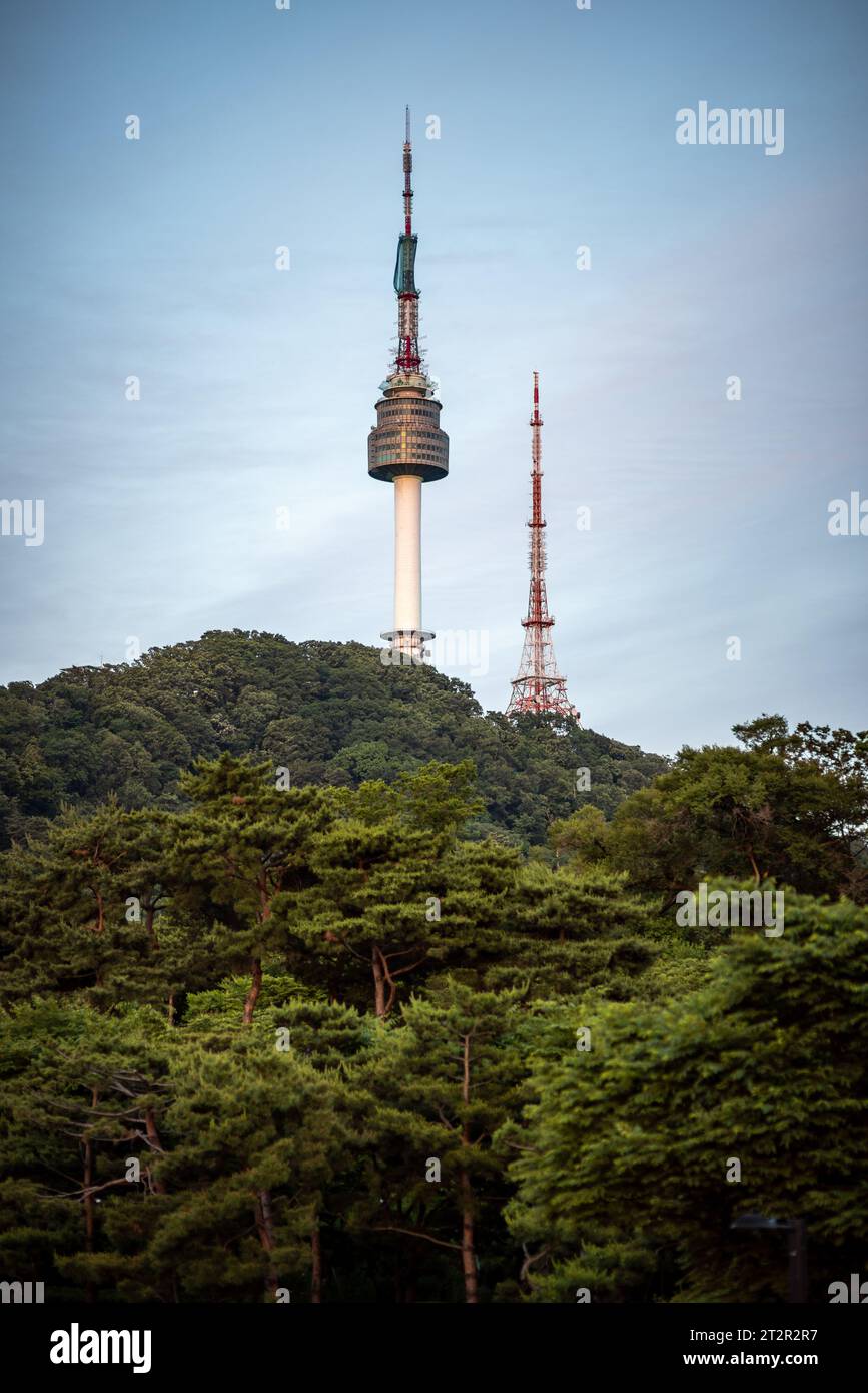 Namsan Seoul broadcasting and observatory tower in Seoul, South Korea ...