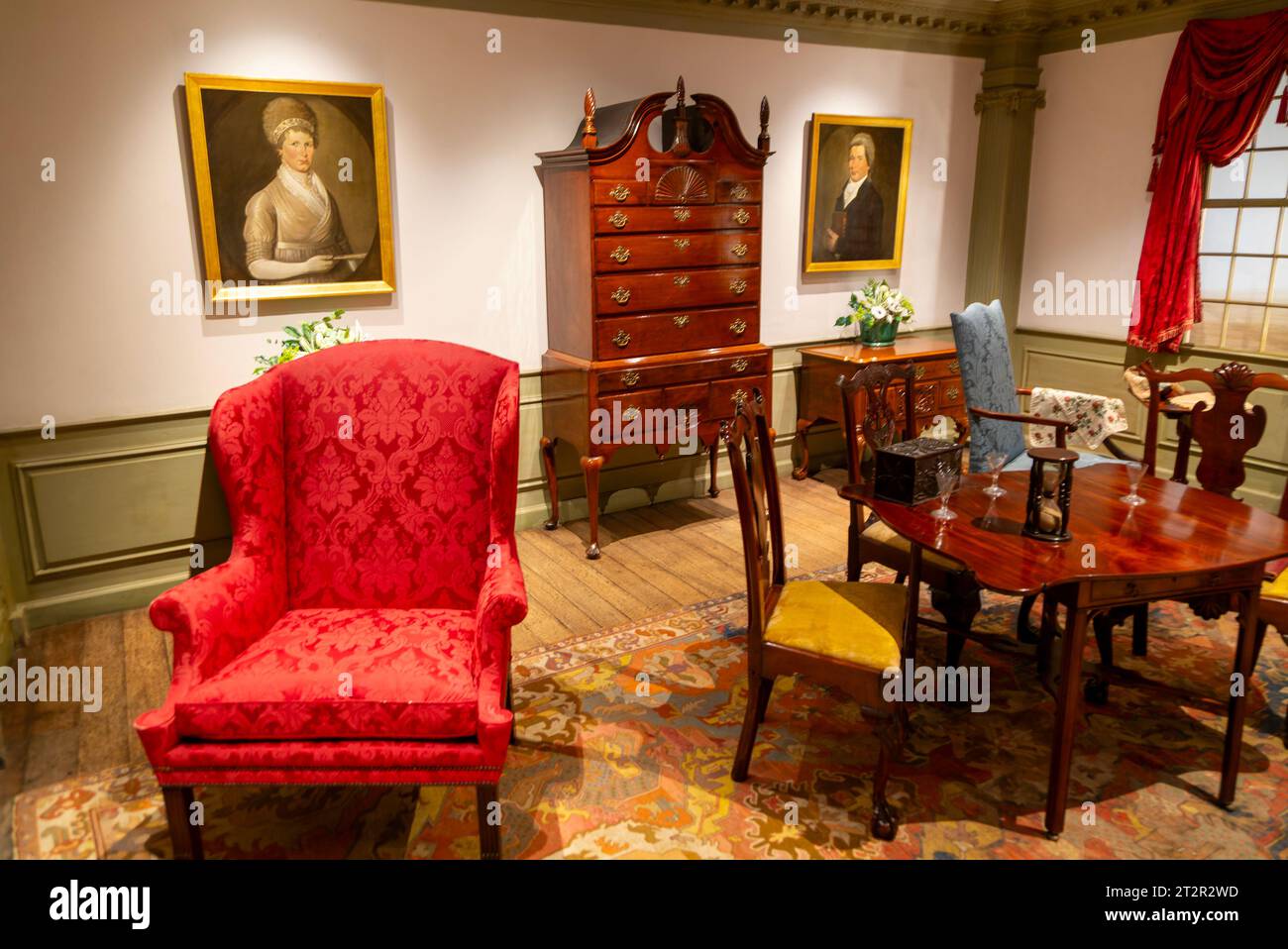 Deming parlour room American museum, Claverton, Bath, Somerset, England ...