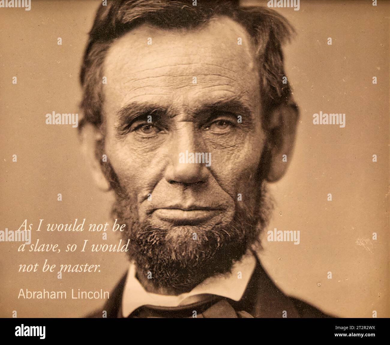 Abraham Lincoln photographic portrait and quotation about slavery ...