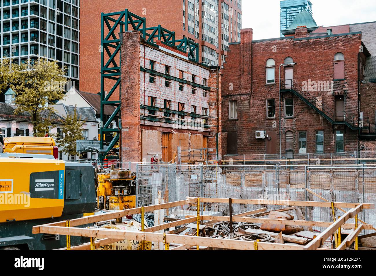 Toronto, Canada, construction site in Yonge St. An ancient heritage ...