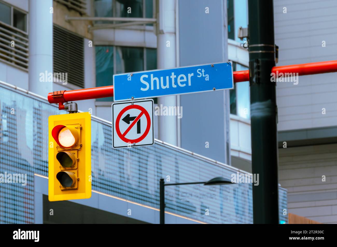 Toronto, Canada, road sign marking Shutter St. at the intersection with ...