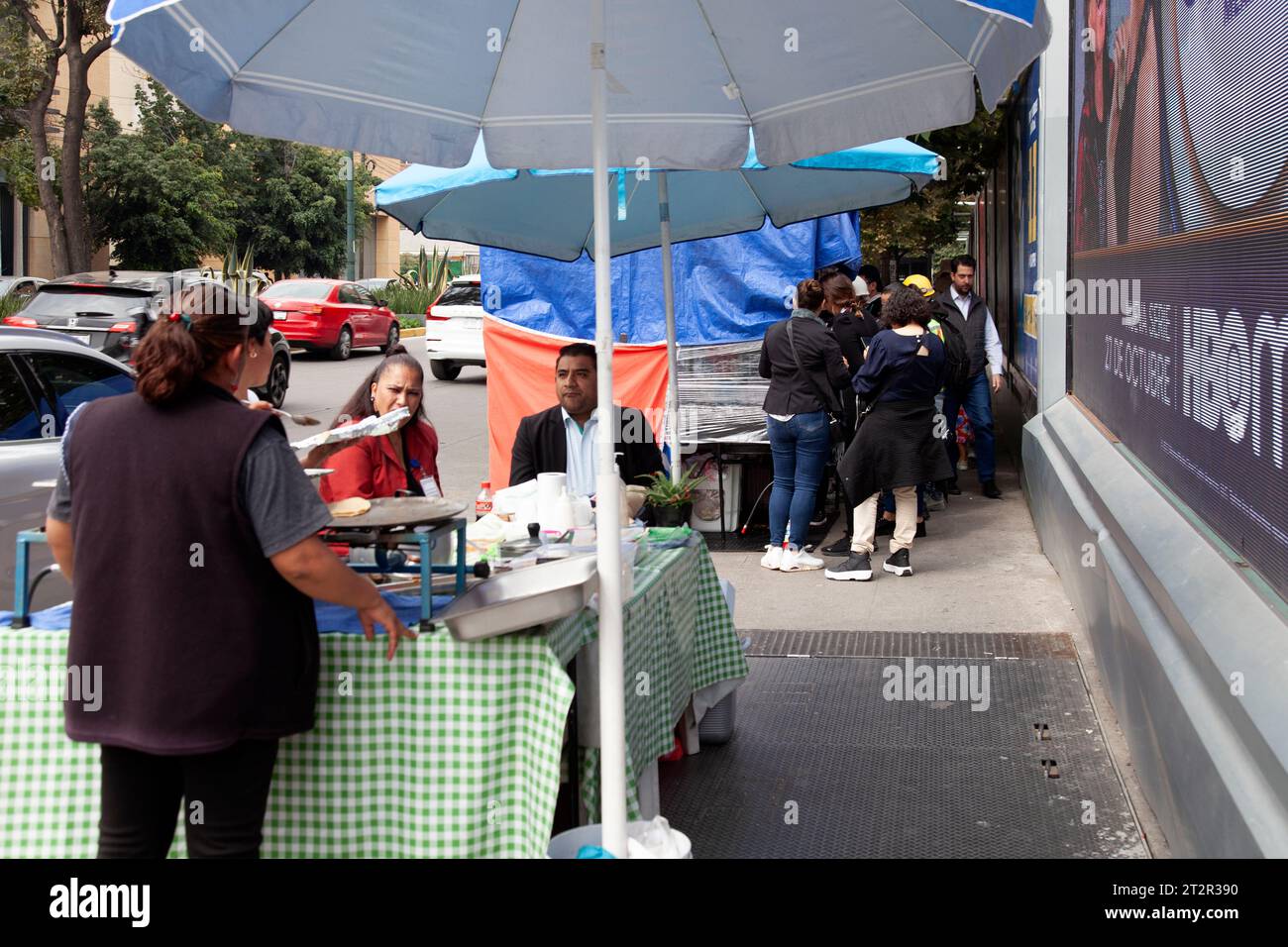 Food Stall on Prol. Moliere Pavement in Mexico City, Mexico Stock Photo ...